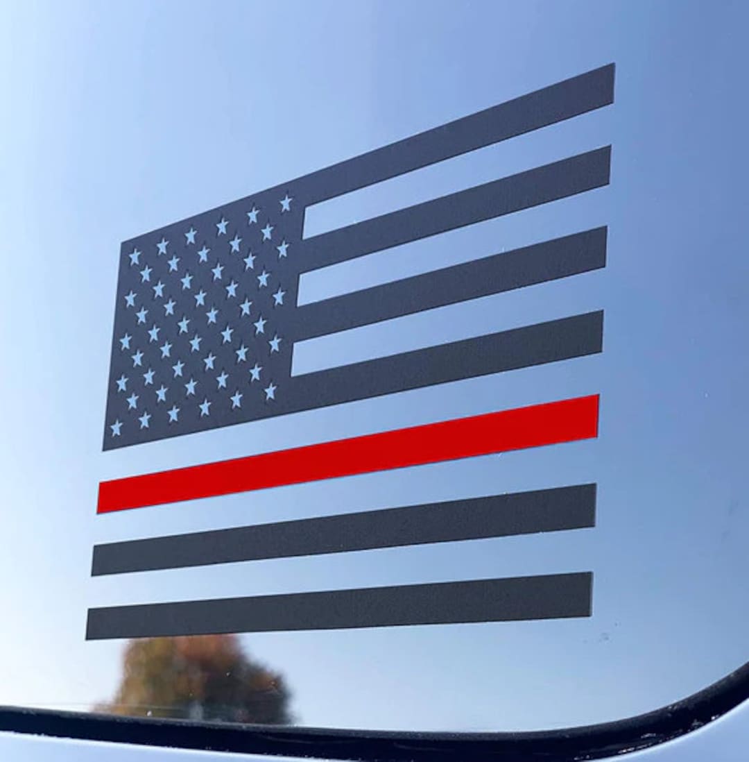 Thin Red Line Fire Fighter Vinyl Flag Decal Sticker - Etsy