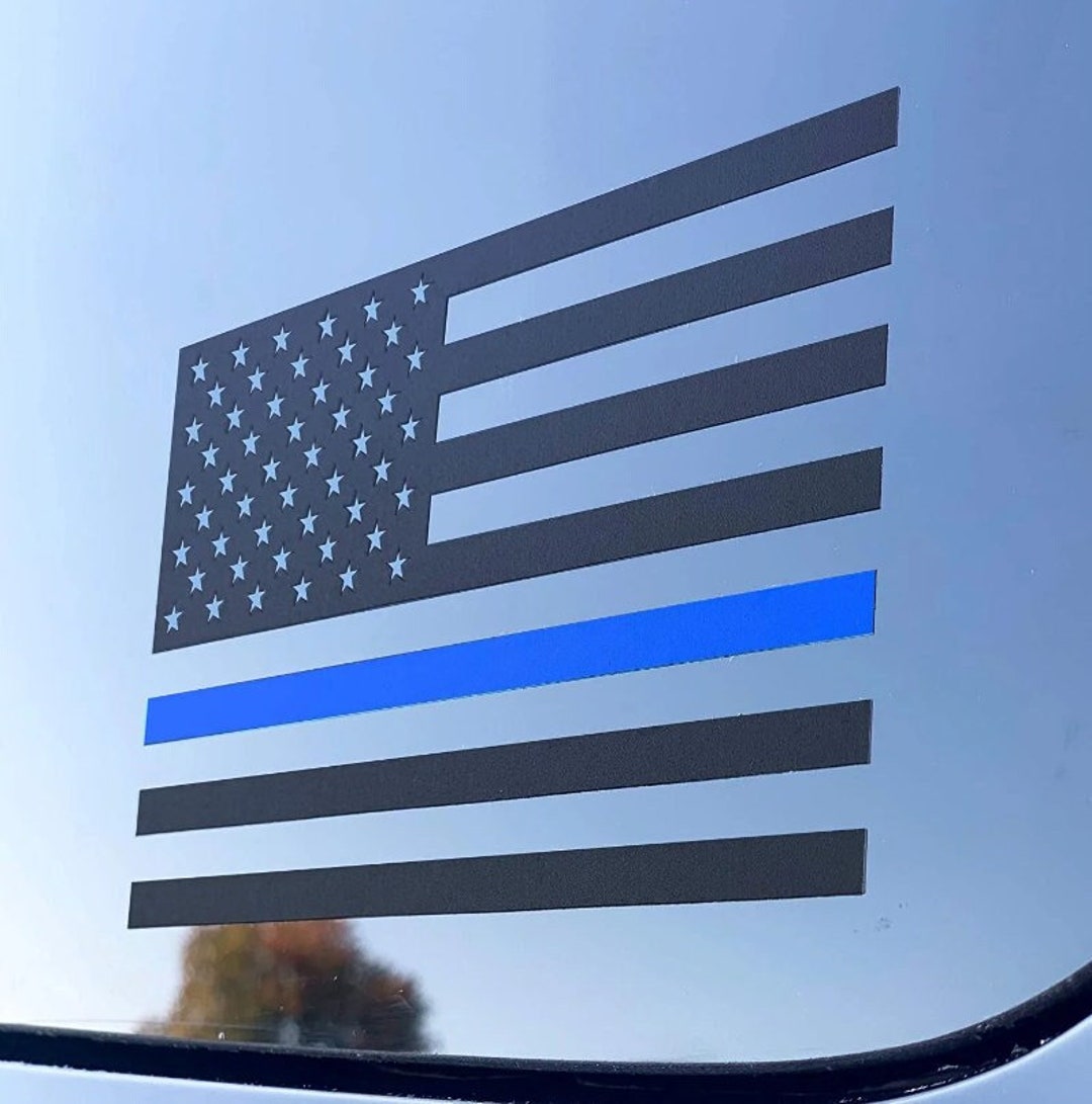 Thin Blue Line Police Vinyl Flag Decal Sticker - Etsy