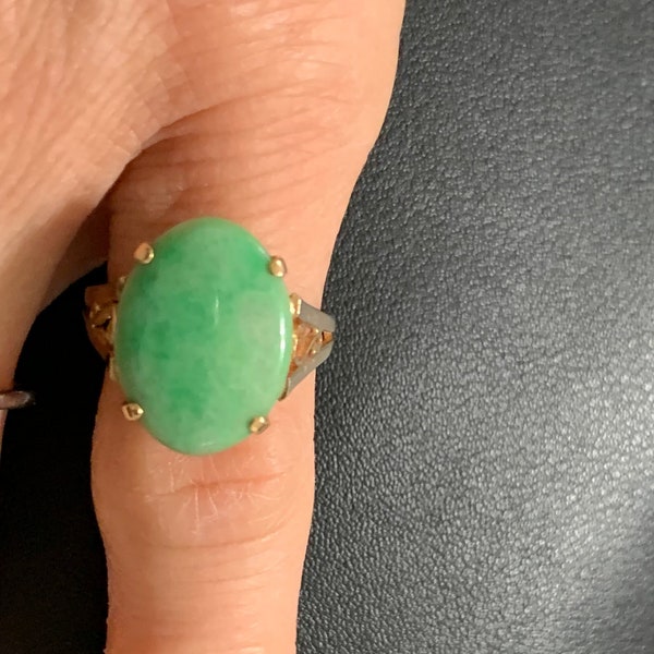14k Jade Ring - Etsy