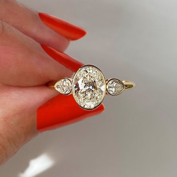 Bezel Set Stone Ring - Etsy