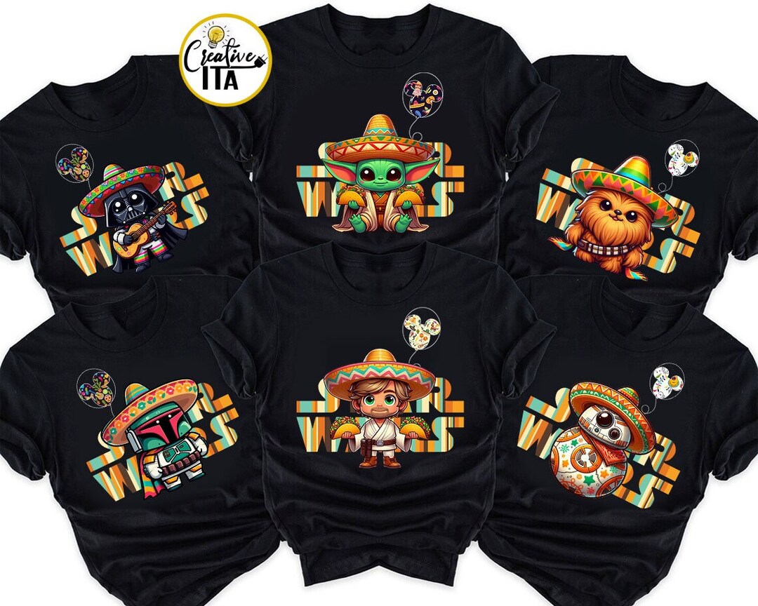 Star Wars Characters Cinco De Mayo T-shirt, Darth Vader R2-D2 BB-8 ...