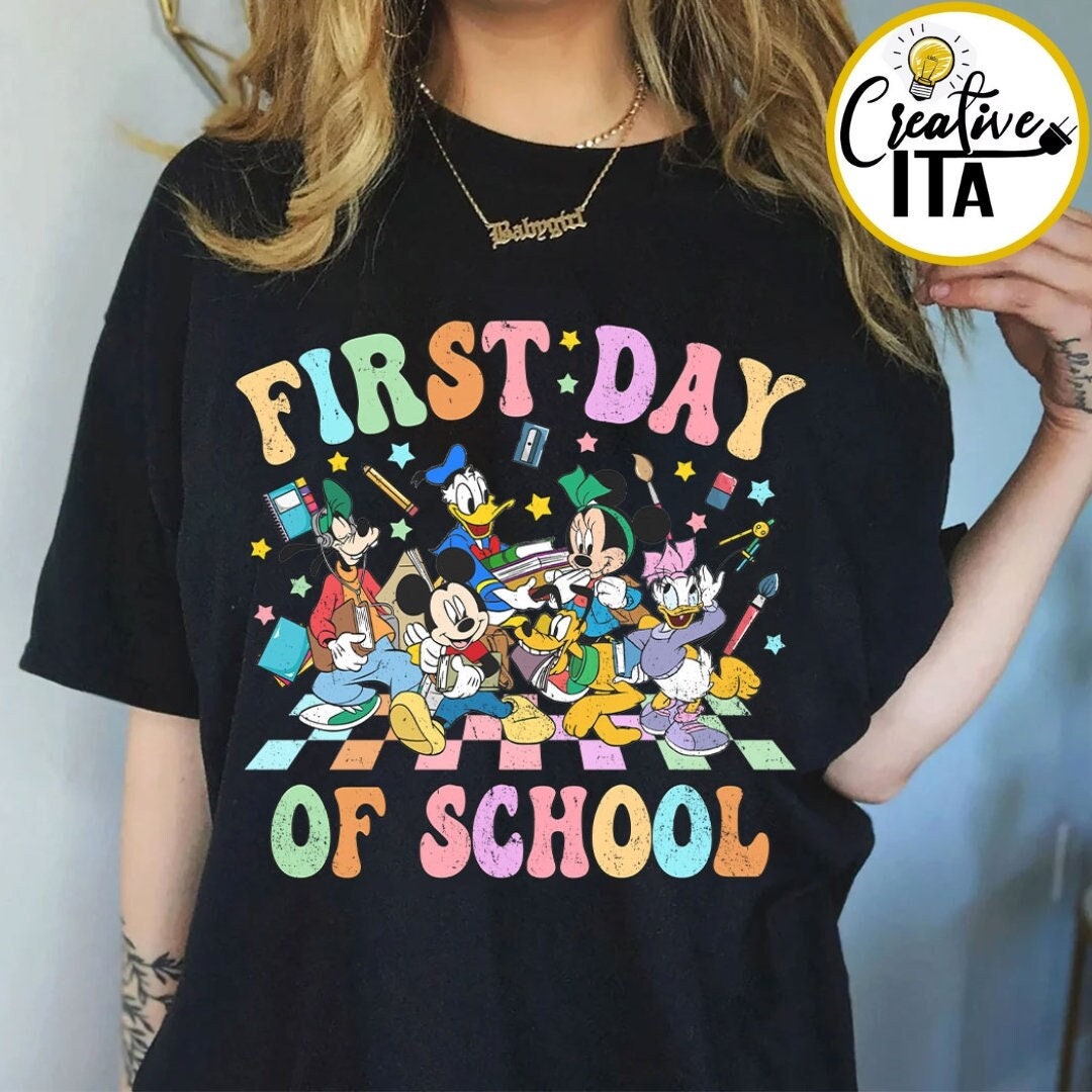 Vintage Mickey and Friends Disney First Day of School Shirt, Disney ...