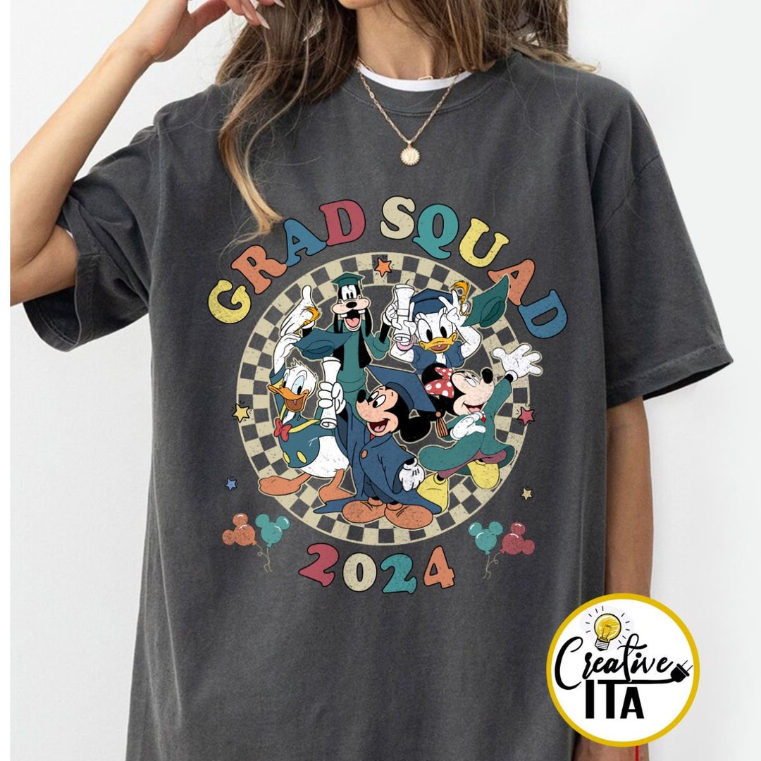 Disney Graduate 2024 Checkered Shirt, Disney Grad Squad Graduation 2024 ...