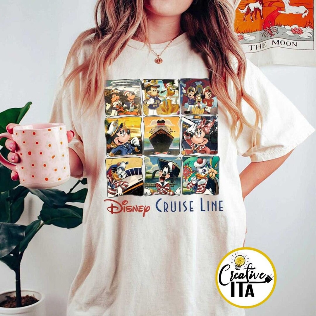 Vintage Retro Disney Cruise Line Shirt, Mickey & Friends Cruisin' Shirt, Disney Wish Fantasy ...
