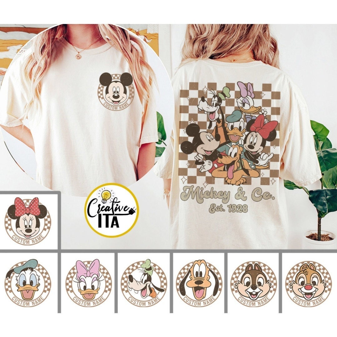 Two-sided Mickey and Friends Disney Checkered Shirt, WDW Disneyland ...