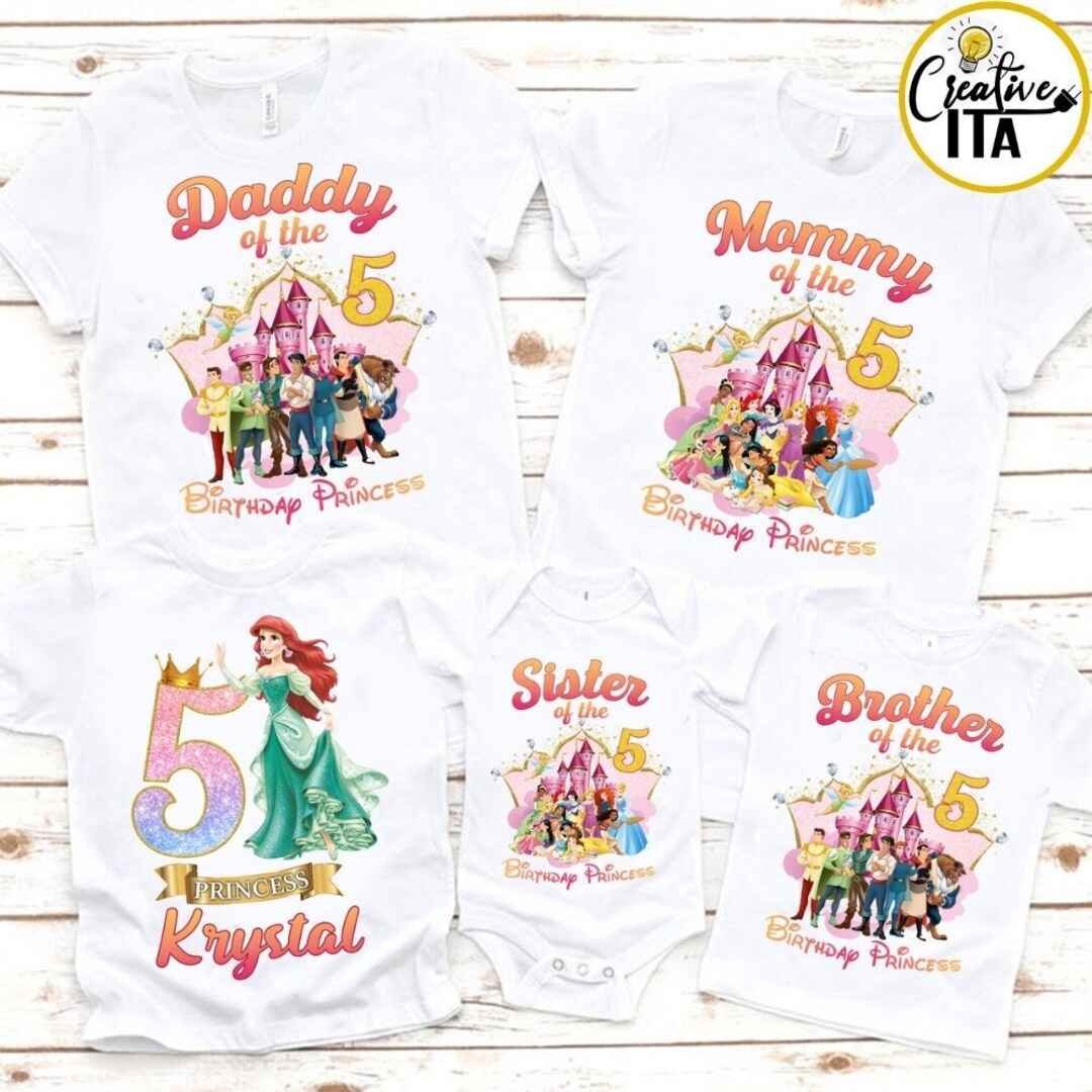 Personalized Disney Princess Birthday Shirt, WDW Disneyland Prince Birthday Girl Shirt, Disney ...