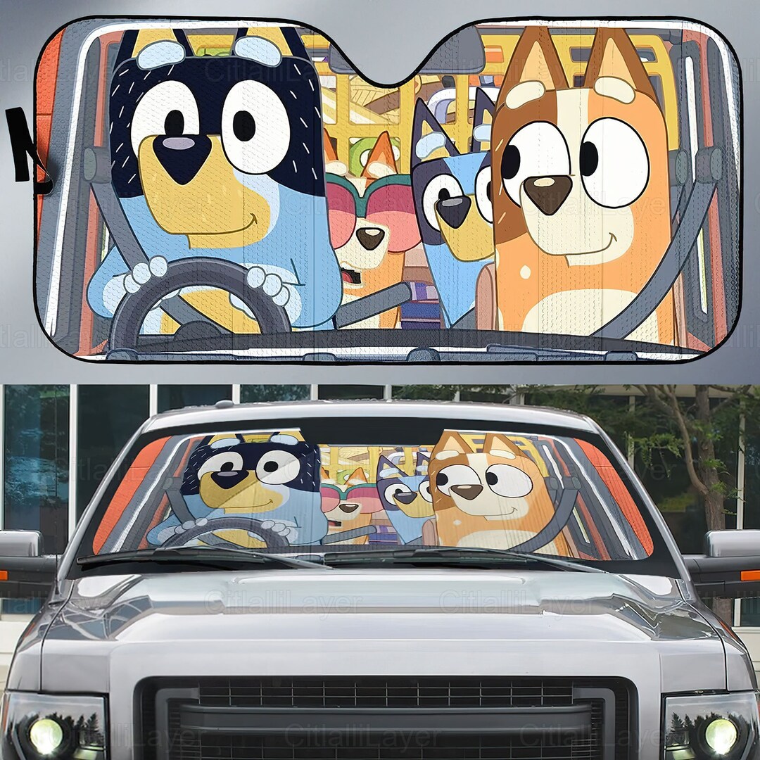 Bluey Family Car Sun Shade Bluey Car Decor Bluey Car Sun - Etsy Polska