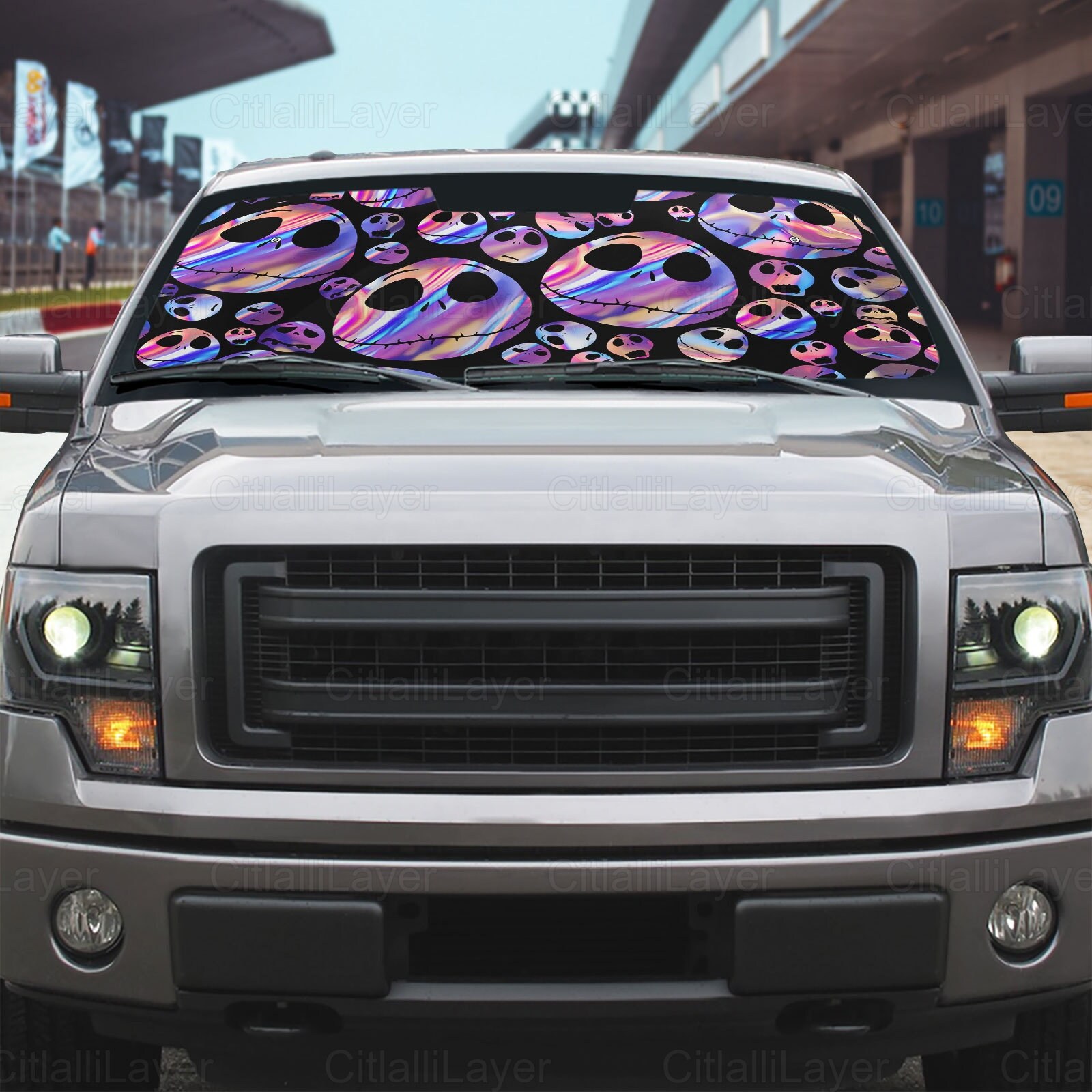 Jack Skellington Car Sunshade, Horror Car Sun Shade, Jack Skellington ...