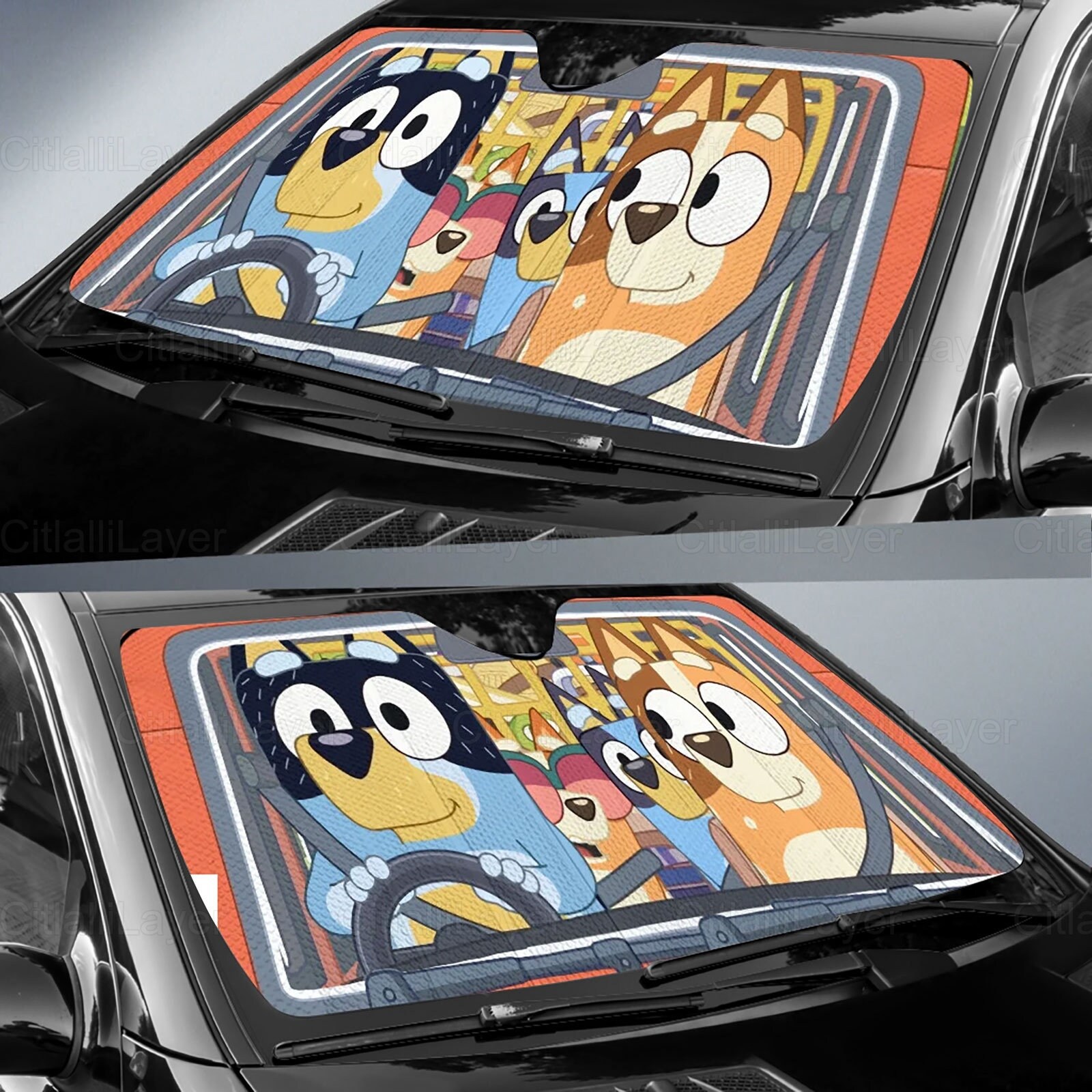 Bluey Family Car Sun Shade Bluey Car Decor Bluey Car Sun - Etsy Finland