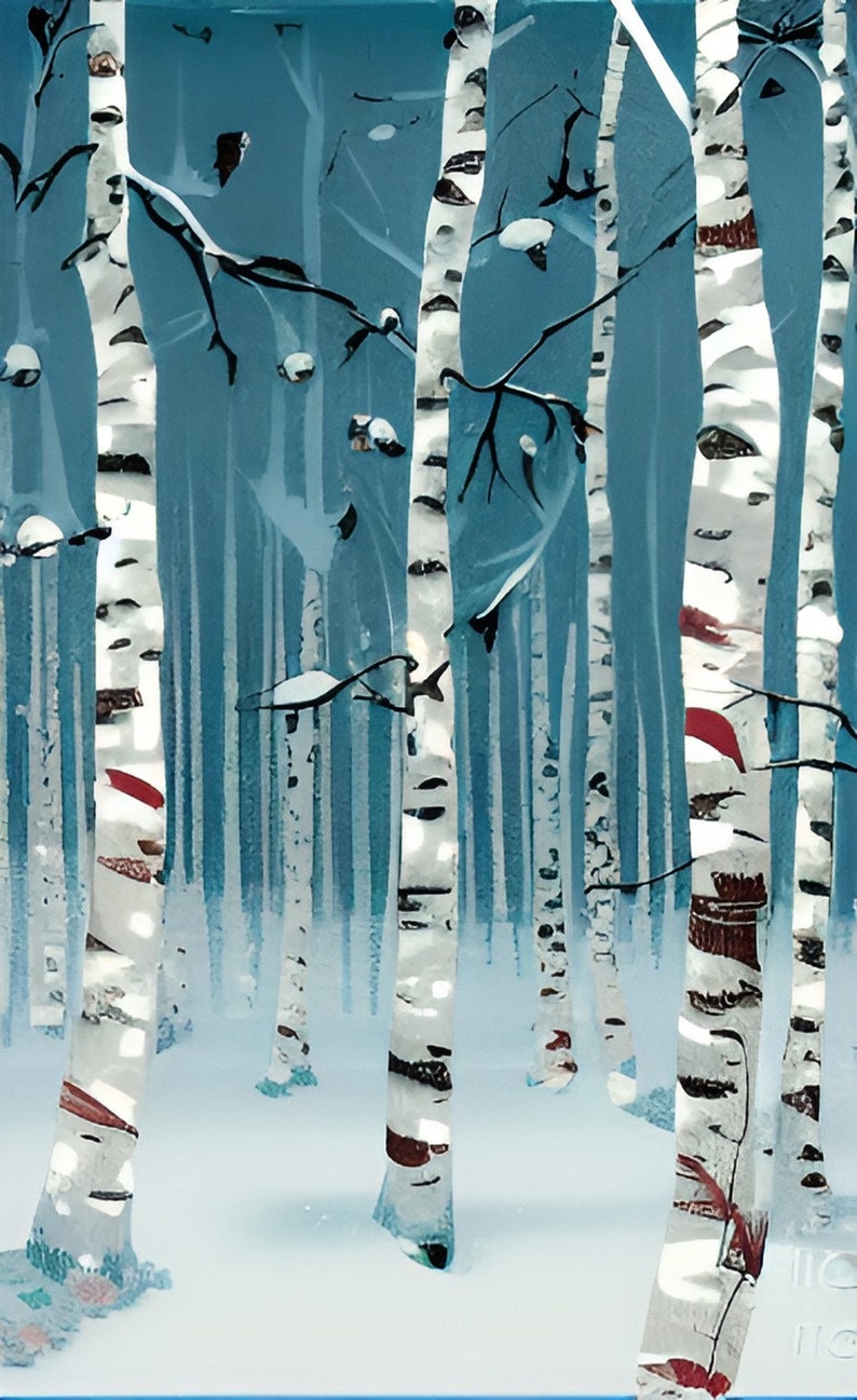 Abstract Winter Birch Trees - Etsy