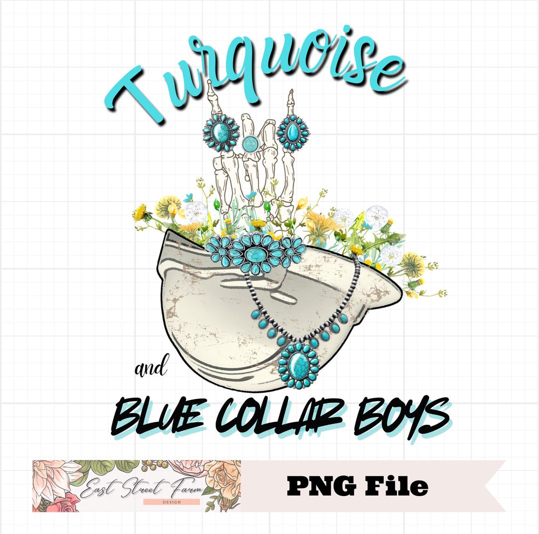 Turquoise and Blue Collar Boys PNG Image, Digital Download, Western ...