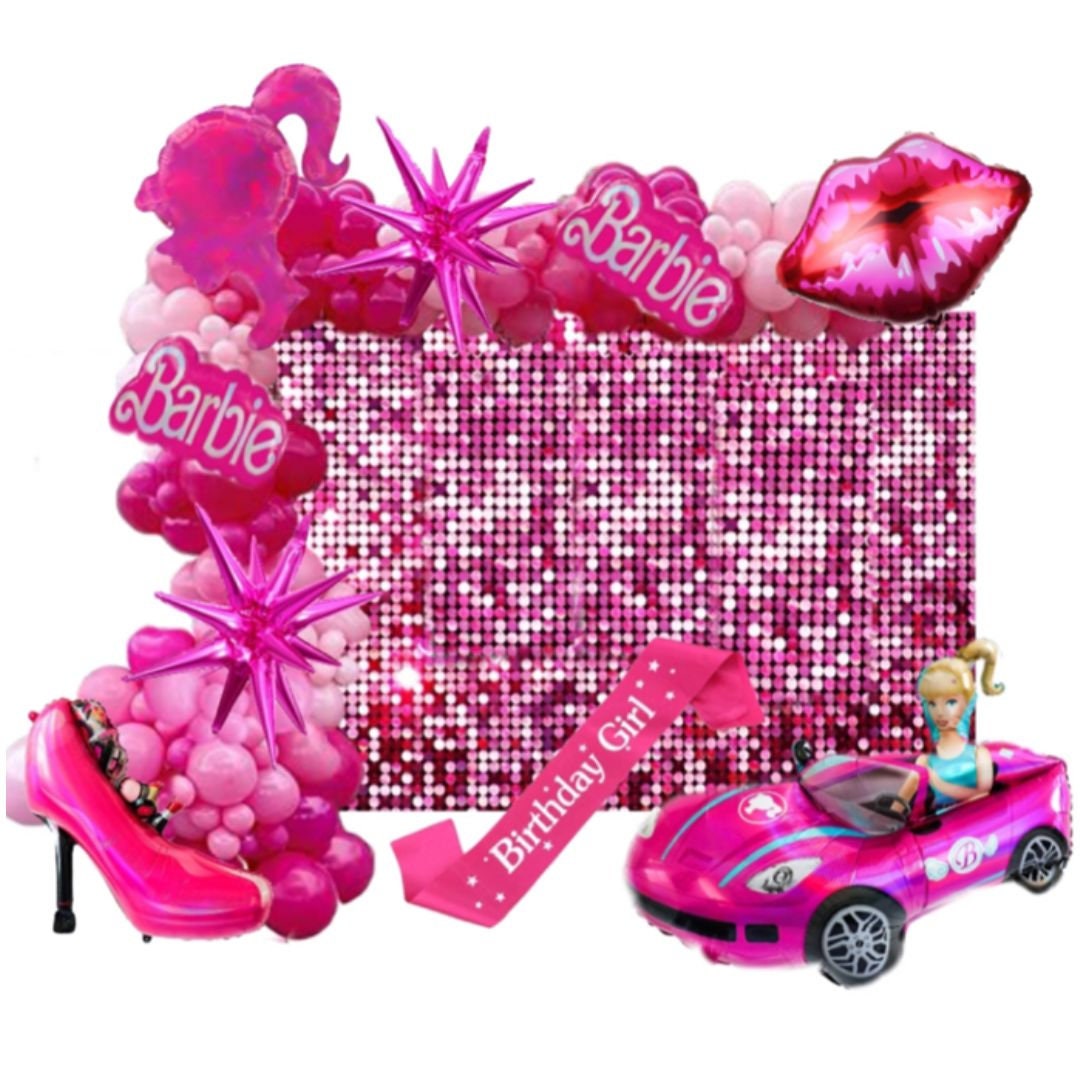 Barbie Glitters Balloon Garland Kit Pack of 314 and 1 Backdrop - Etsy