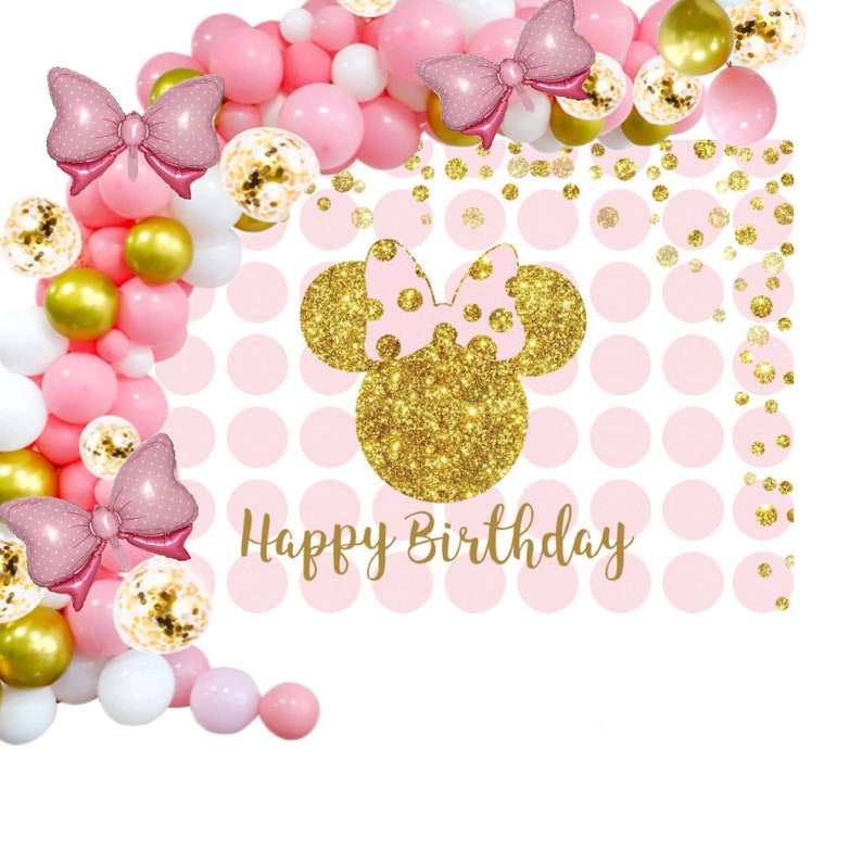 Minnie Mouse Balloon Garland Kit Pack of 225 and 1 Backdrop - Etsy