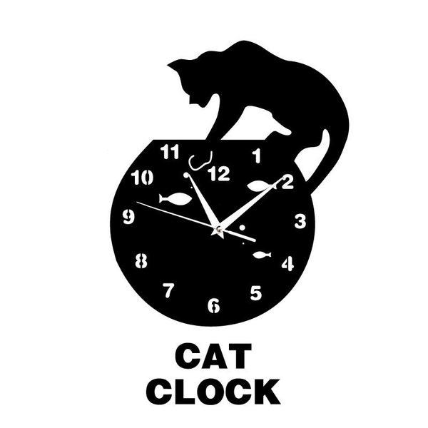 Cat Wall Clock - Etsy