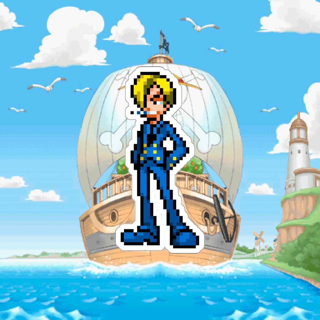 Pixel Sanji Sticker, 8 Bit Sticker, Anime Sticker, One Piece Sticker ...