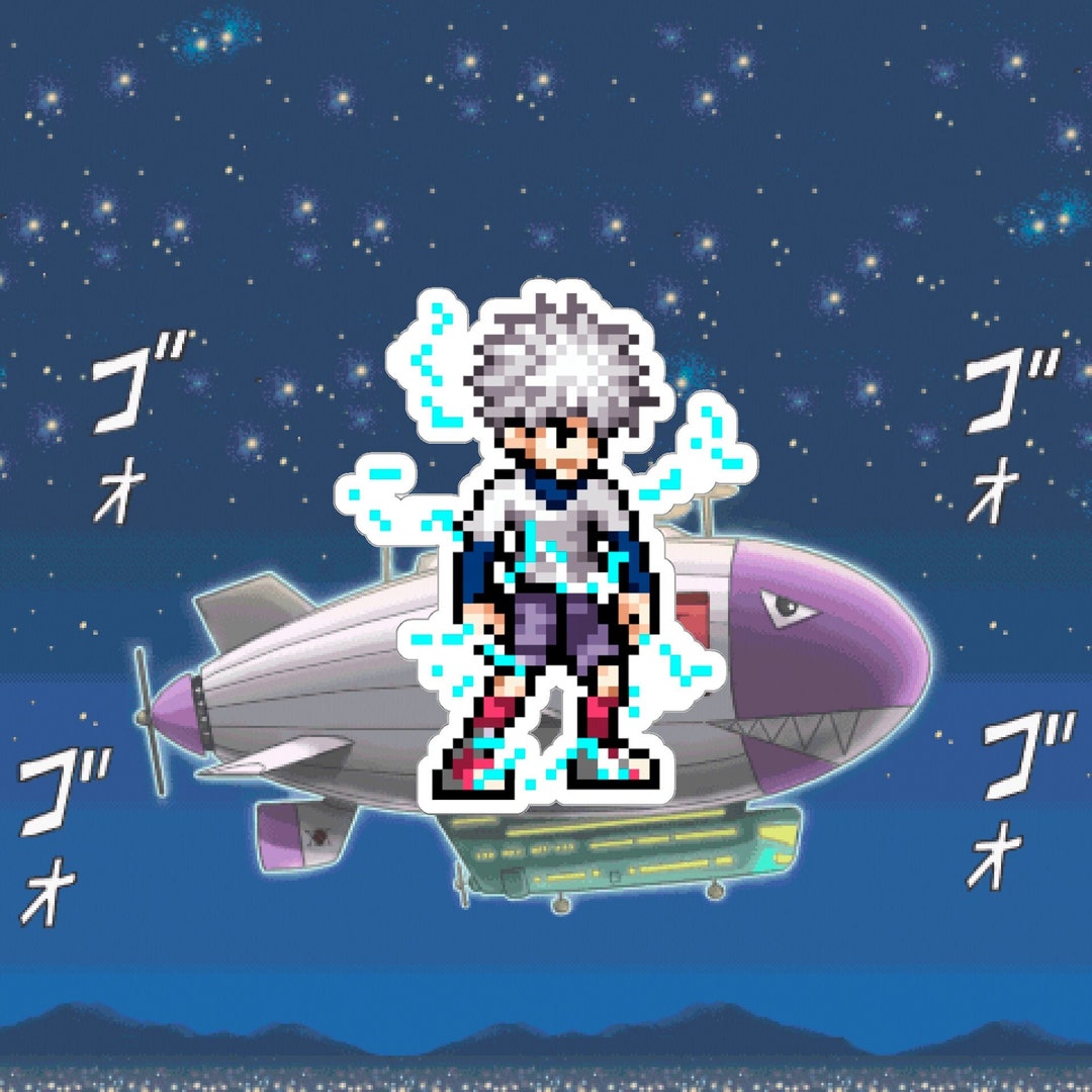 Killua Pixel Art Sticker hunter X Hunter Anime Pixel Art Sticker Kiss ...
