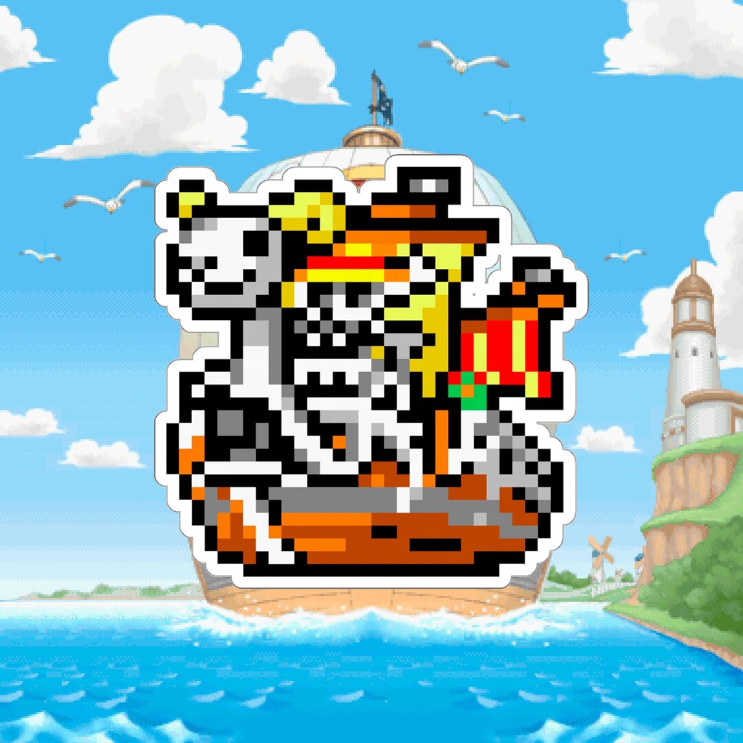 Gary the Galloping Galleon Sticker, 8 Bit Sticker, Anime Sticker, Pixel ...