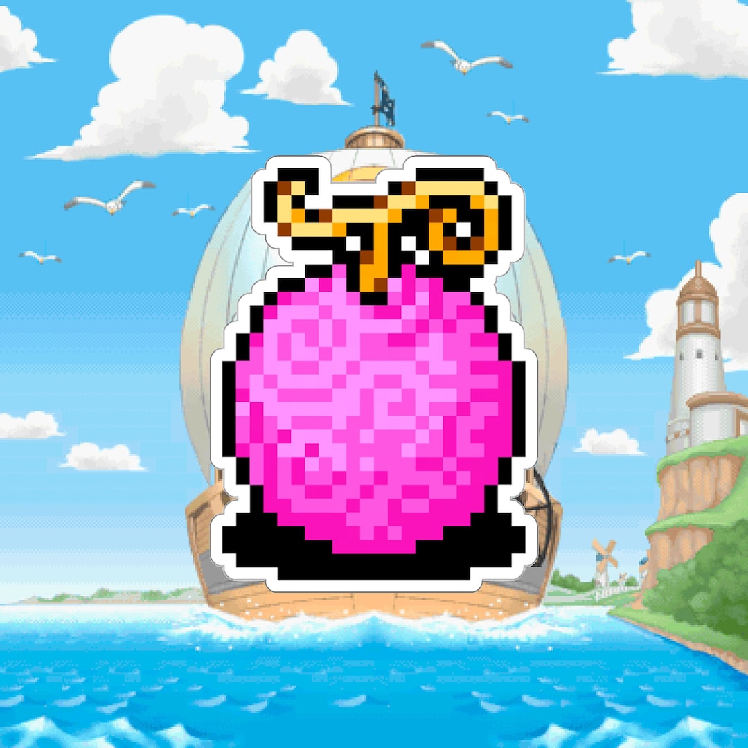 Pixel Gomu Gomu No Mi Sticker, 8 Bit Sticker, Anime Sticker, One Piece ...