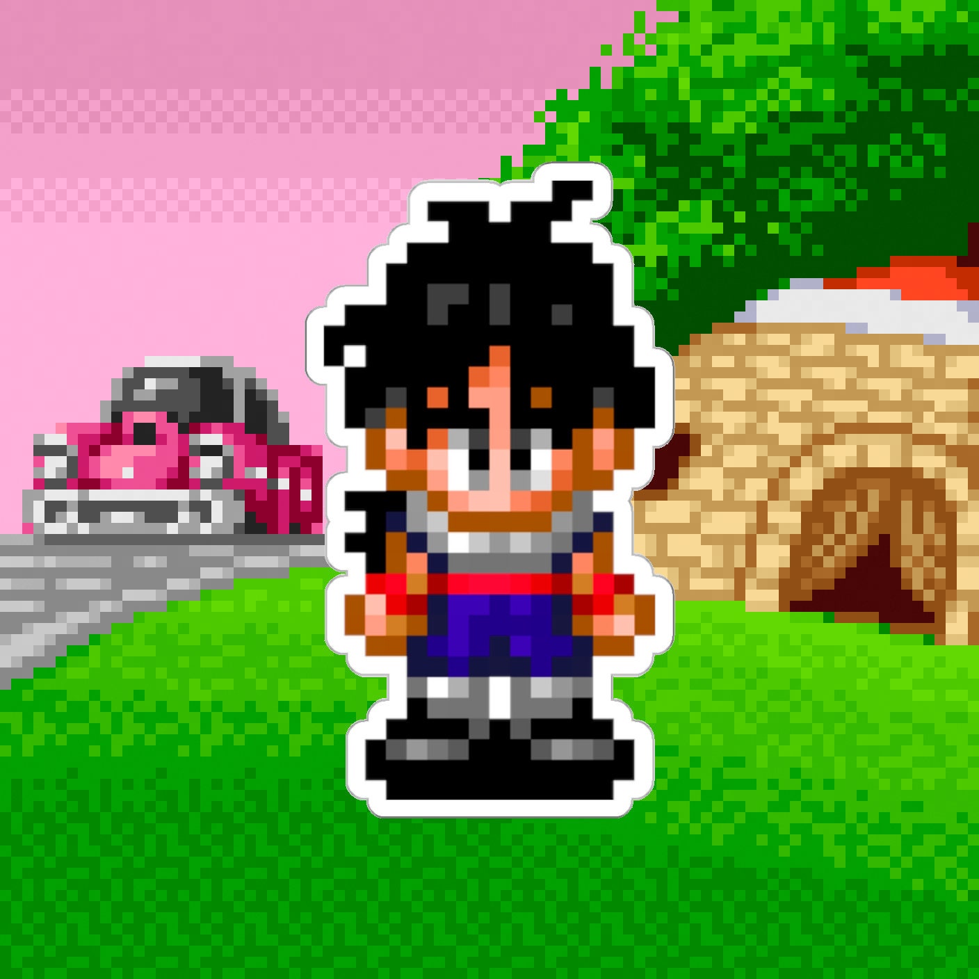 Gohan Pixel Art Sticker dragon Ball Anime Pixel Art Sticker Kiss-cut ...