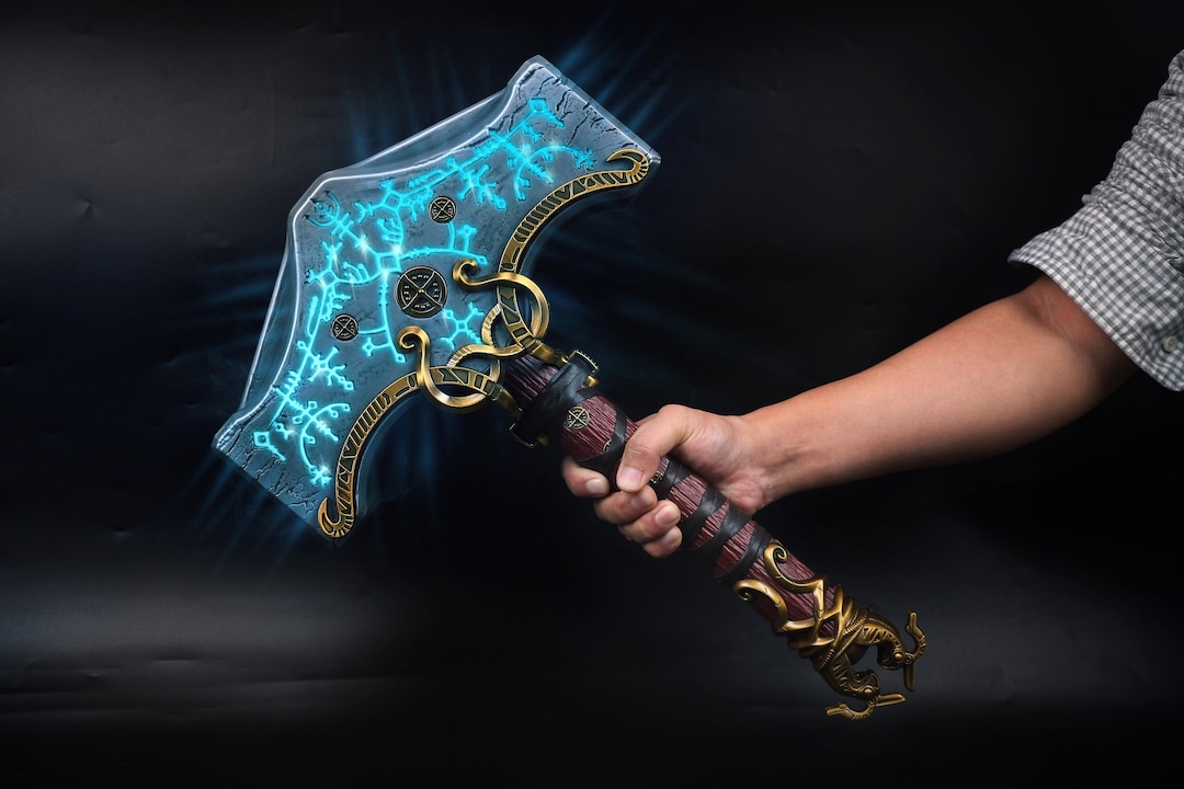 God of War Hammer Mjolnir Thor Hammer 7.7 Lb Full Metal With Glowing ...