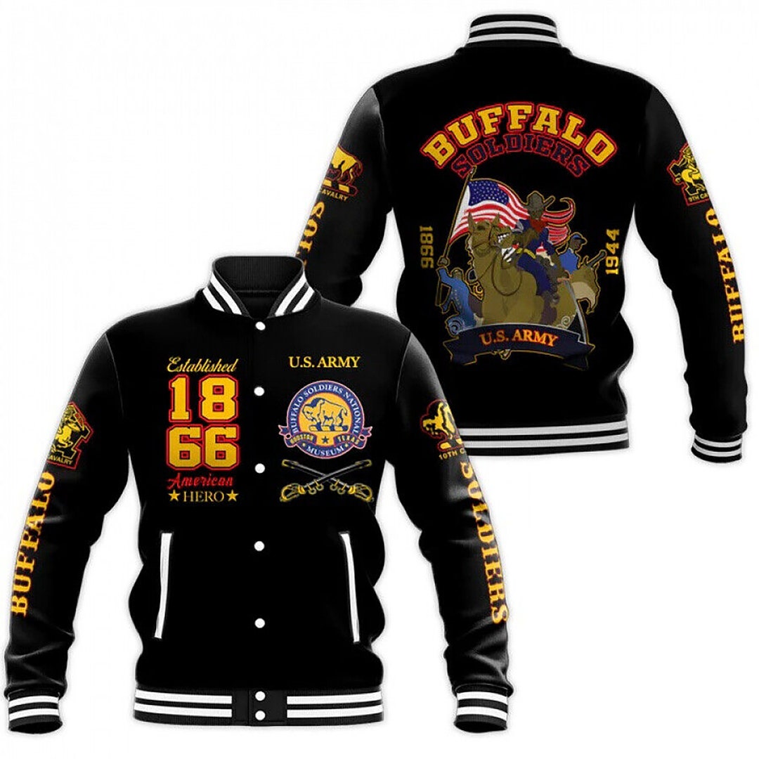 Throwback Hero 1866 Buffalo Soldiers Baseball Jacket Army - Etsy