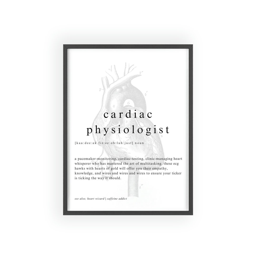 Cardiac Physiologist Definition Poster Cardiac Poster - Etsy