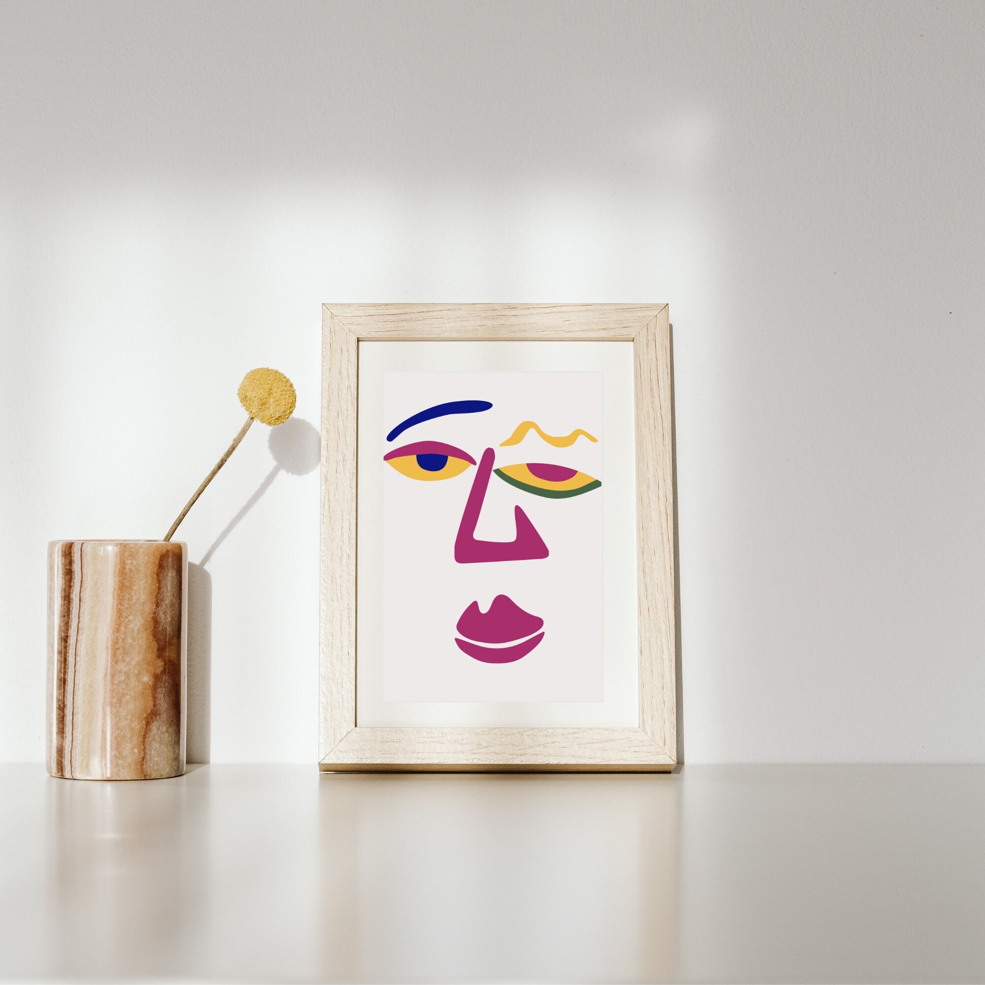Abstract Face Print Matisse Face Wall Art Henri Matisse Colorful Wall ...