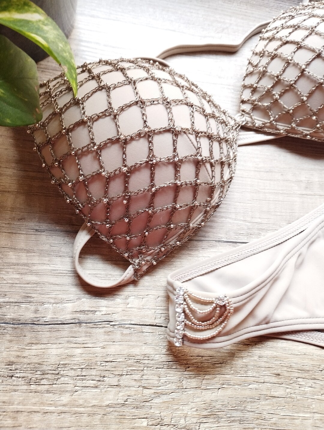 Bikini With Rhinestones - Etsy