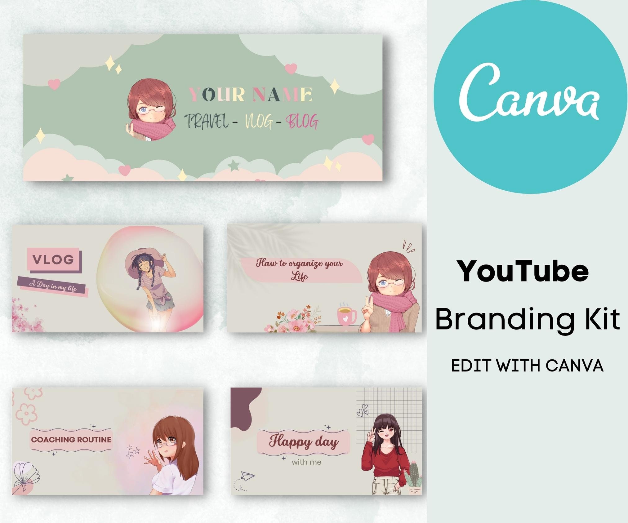 Editable Animated Youtube , Youtube Banner, Thumbnails, Custom Template ...