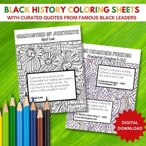 Black History Coloring Sheets and Famous Quotes From Black Month ...
