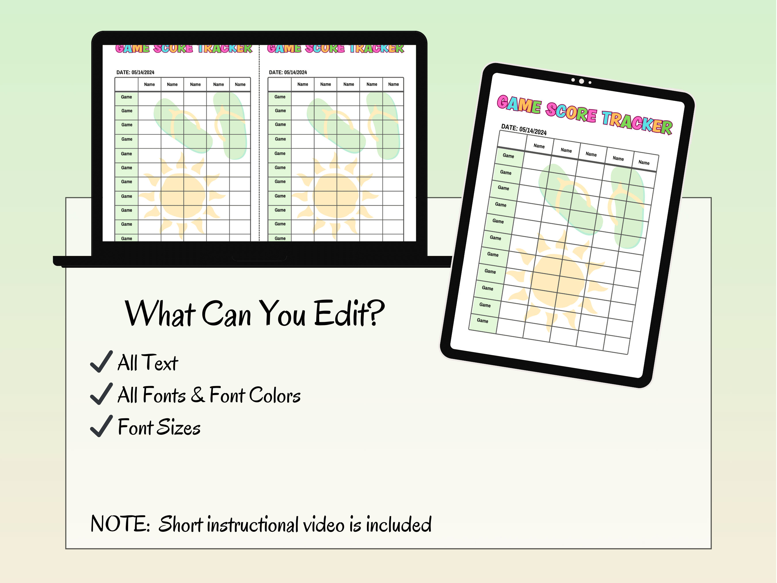 Game Score Tracker Perfect for Family Game Night, Has Seasonal Themes ...