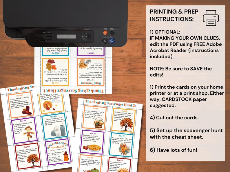 Editable Indoor Thanksgiving Scavenger Hunt for Kids and Tweens ...