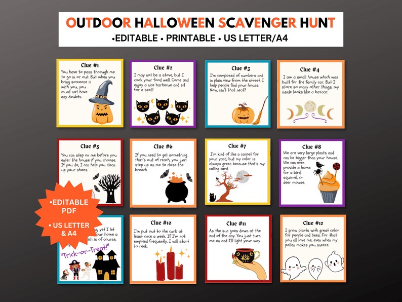 Editable Outdoor Halloween Scavenger Hunt, You’ve Been Booed Treasure ...