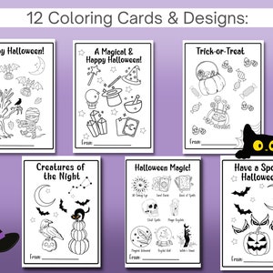 Printable Halloween Coloring Pages and Cards for Kids to Color and ...