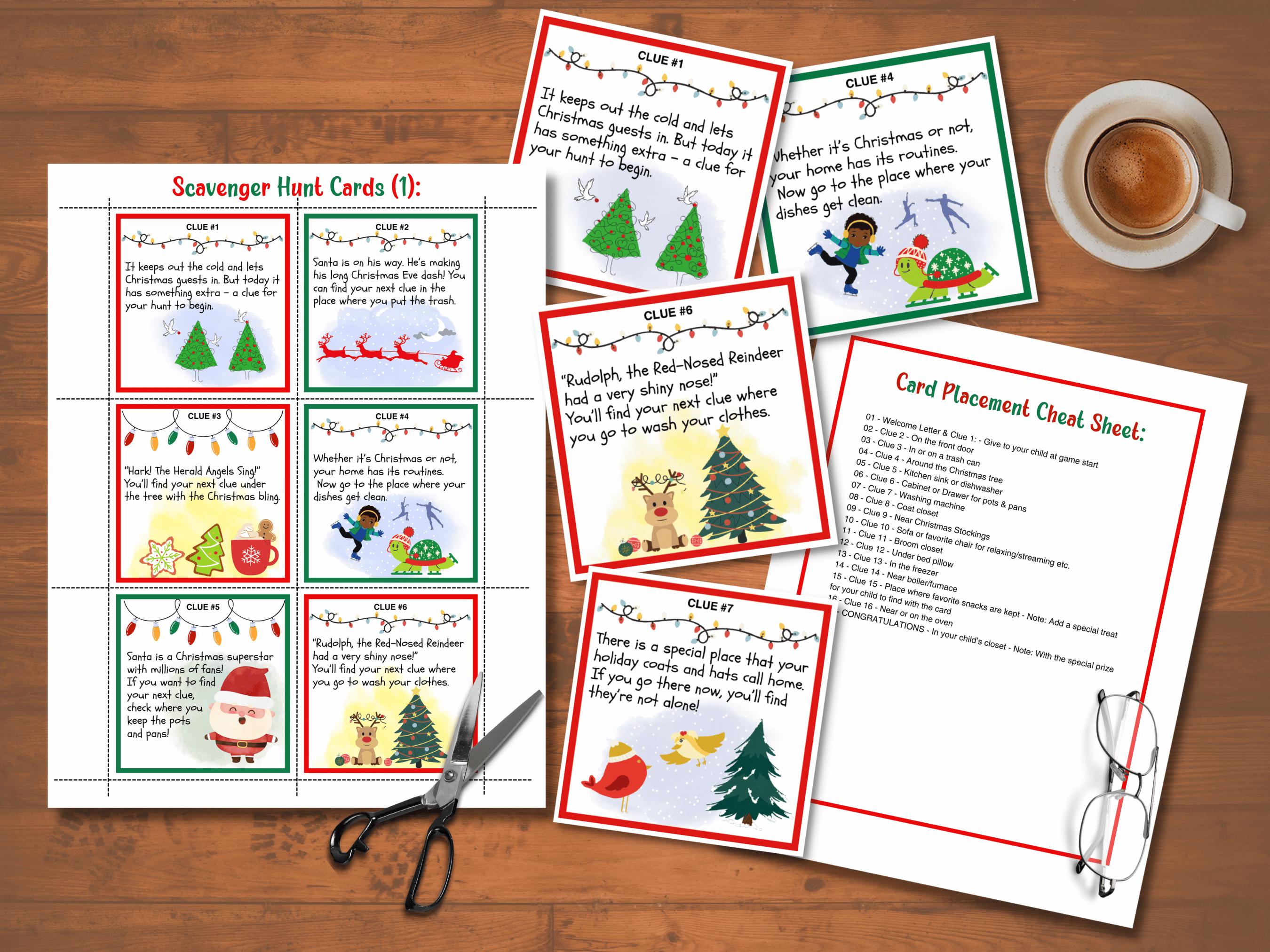 Editable Christmas Scavenger Hunt for Kids and Tweens, Printable Indoor ...
