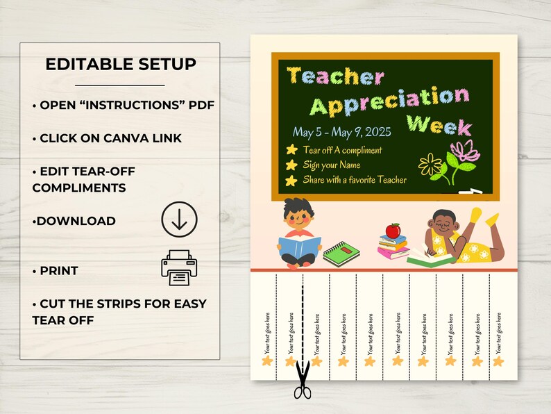 Editable Teacher Appreciation Week Tear-off Flyer, End of School Year ...