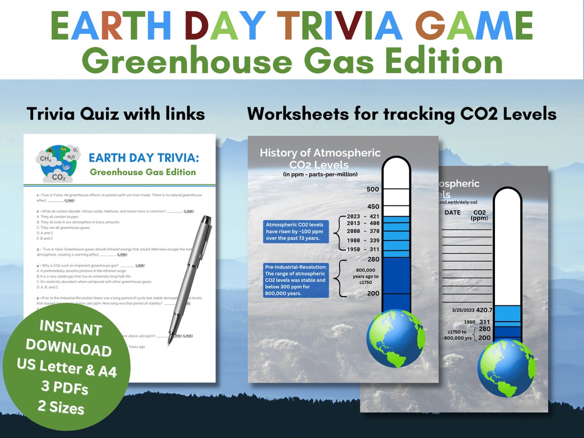 Earth Day Trivia Game Greenhouse Gases Climate Change Classroom Climate ...