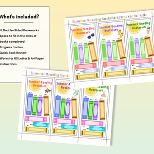 Printable Summer Bookmarks and Progress Tracker Combo for Kids, Summer ...