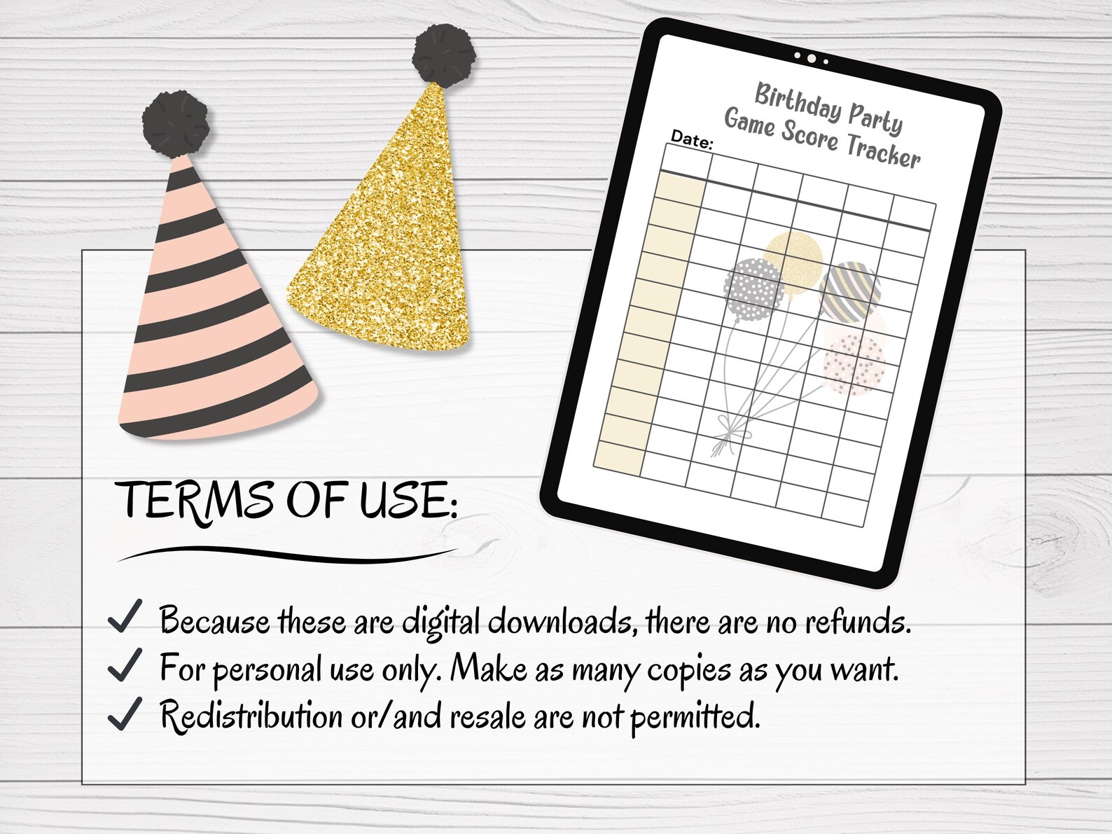 Editable Birthday Game Score Trackers for Kids and Adult Birthday ...