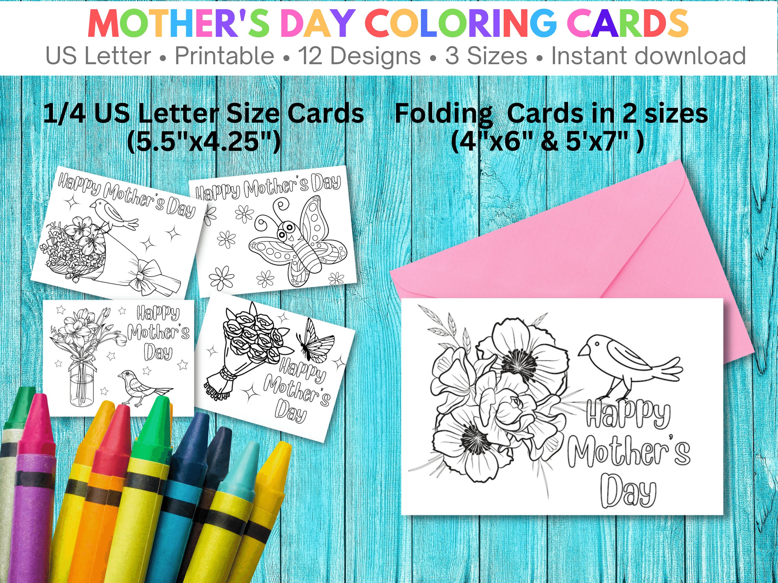 Mother's Day Coloring Page | Mother's Day Cards for Daughter | Party ...