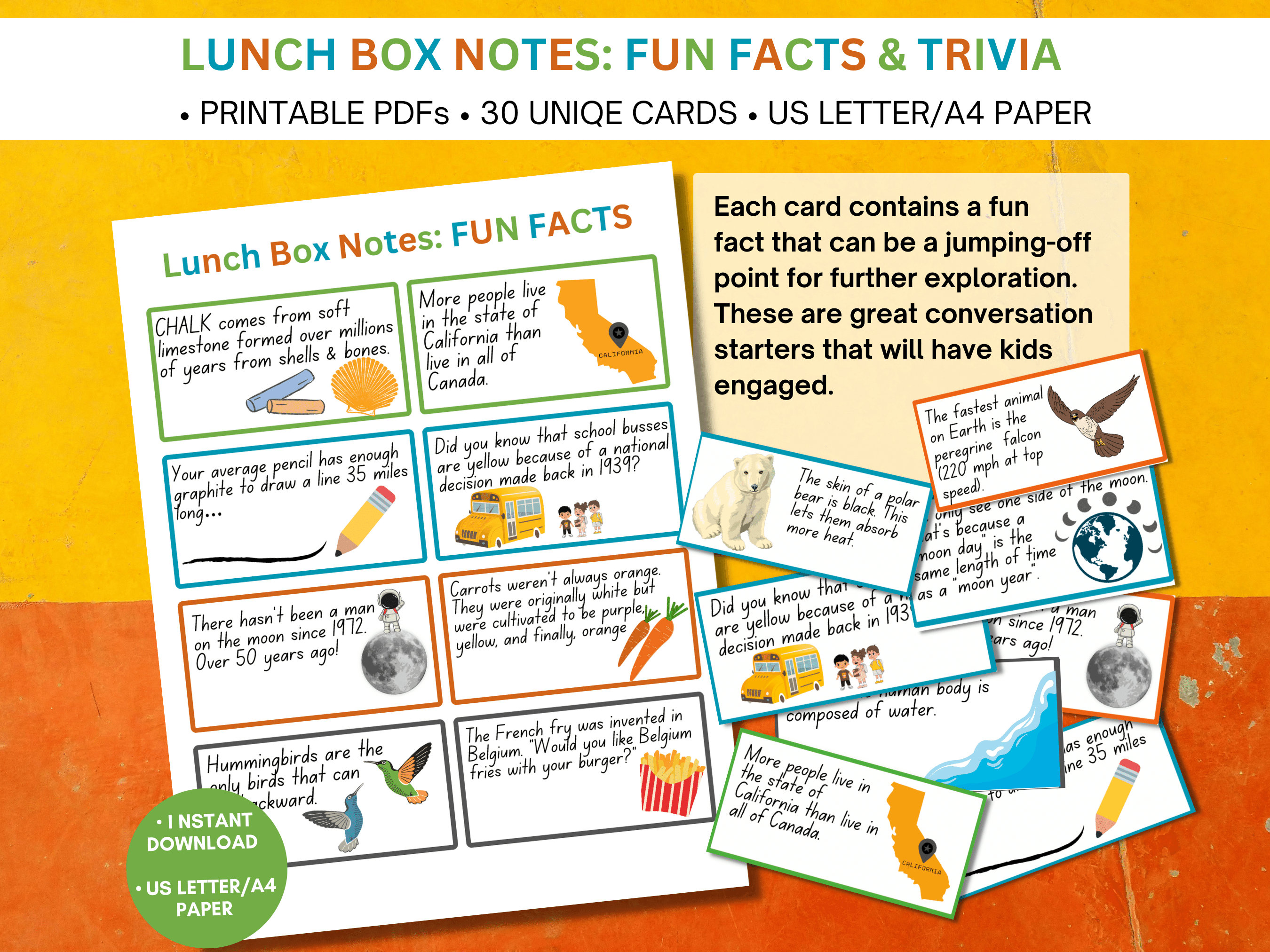 Conversation Starter Lunch Box Notes for Kids | Printable Lunchbox ...