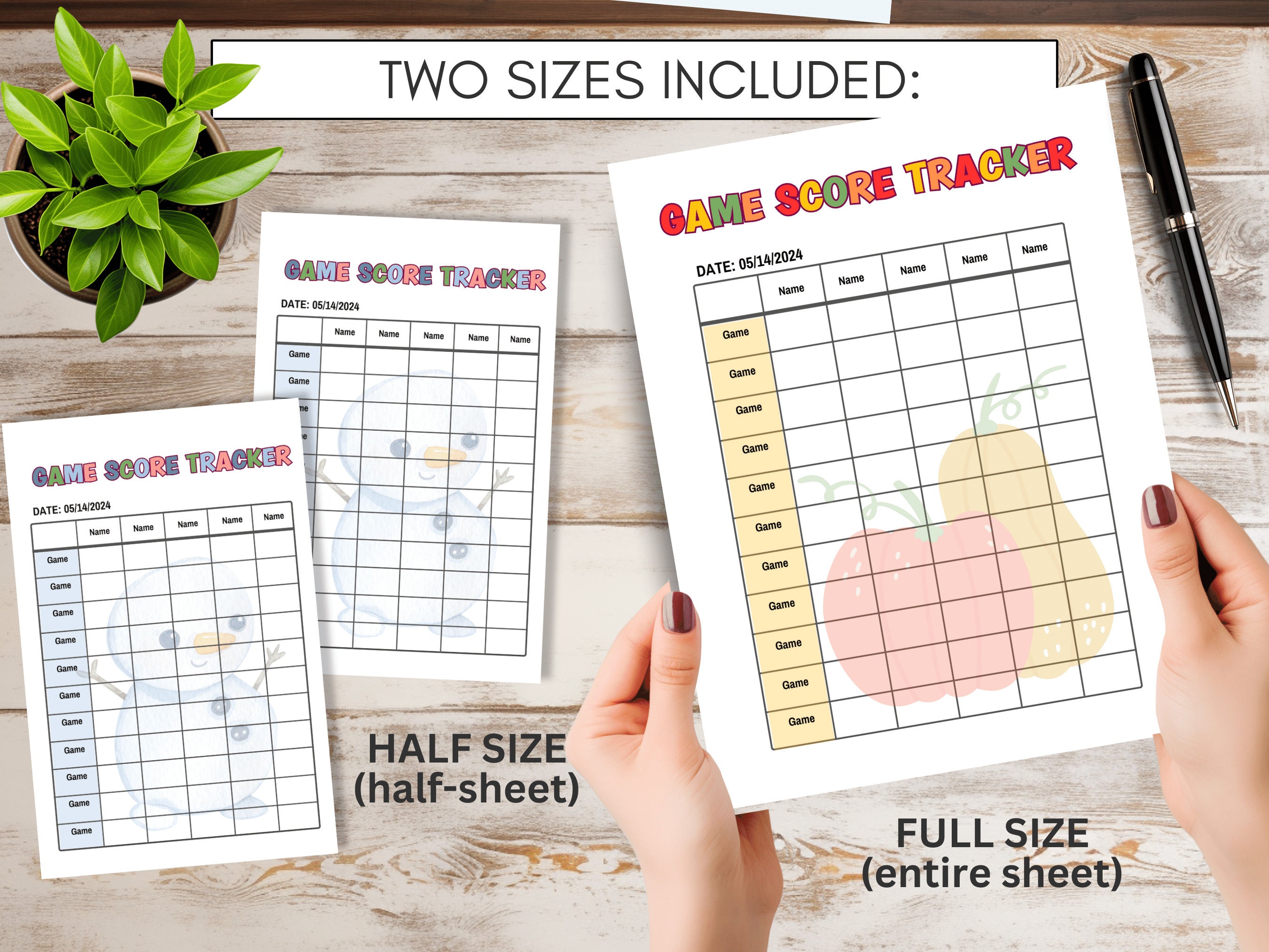 Game Score Tracker Perfect for Family Game Night, Has Seasonal Themes ...