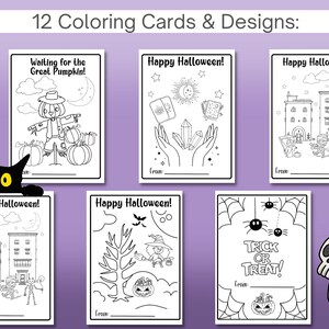Printable Halloween Coloring Pages and Cards for Kids to Color and ...