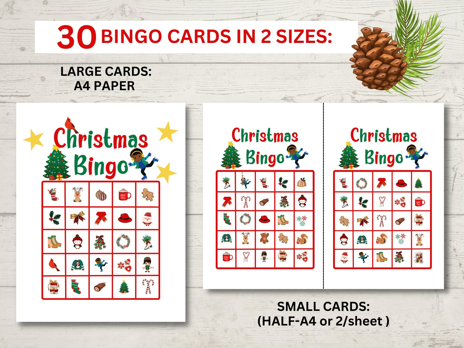 Printable Christmas Bingo Game for Adults and Kids | Family Game Night ...