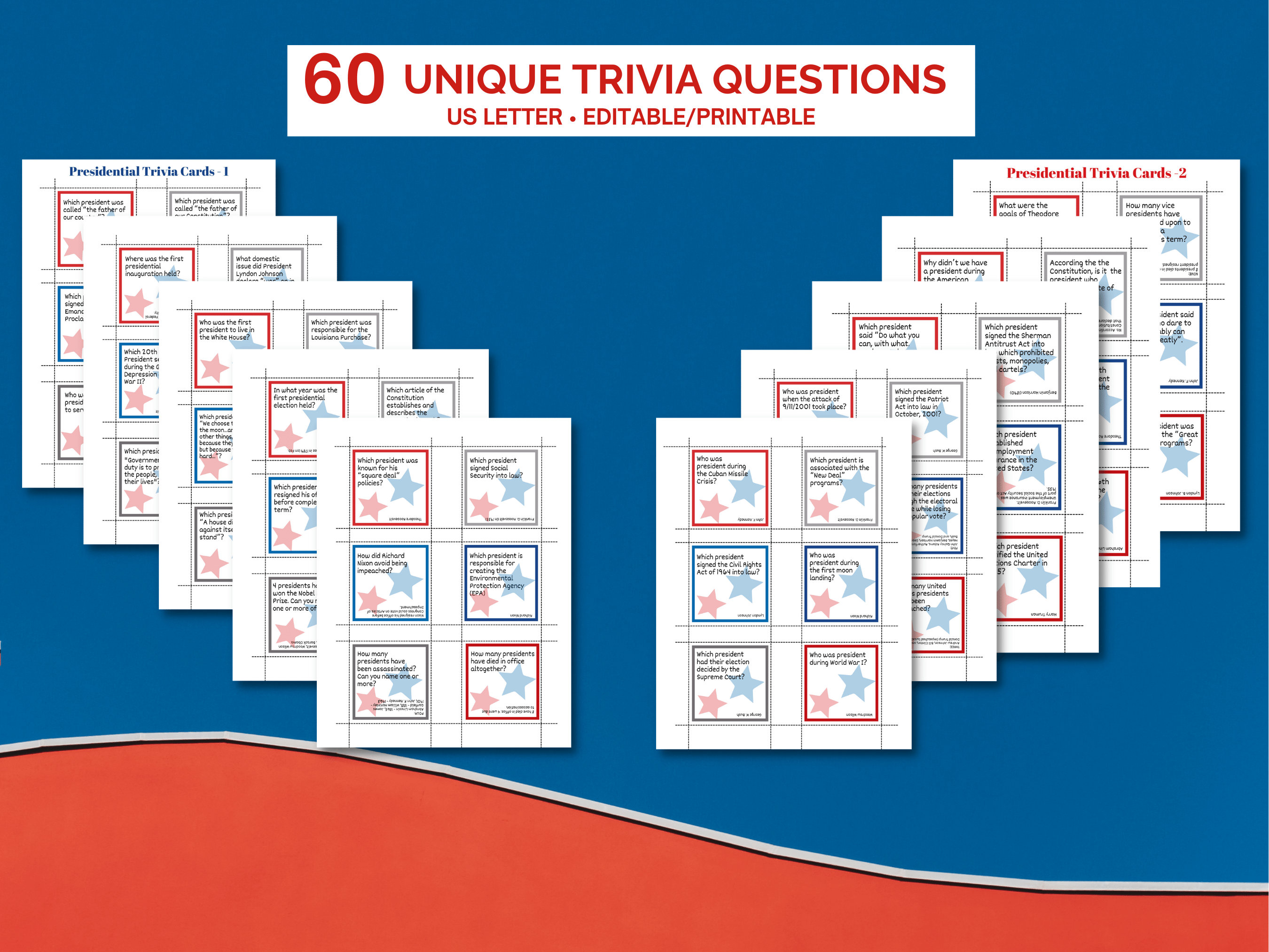 Editable Presidents Day Trivia Game | Family Game Night Printable ...