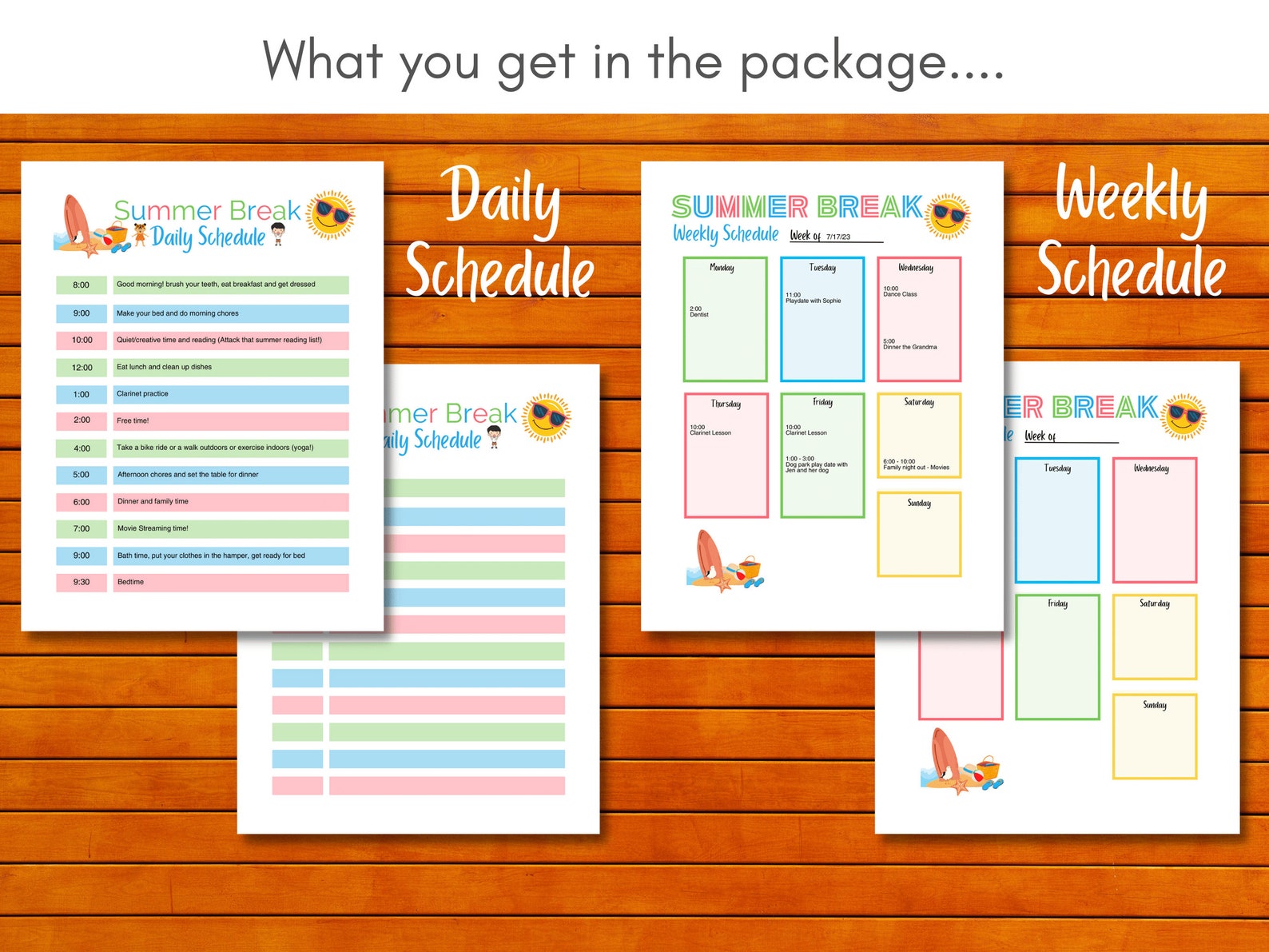 Summer Daily Schedule for Kids | Editable and Printable Daily Routine ...
