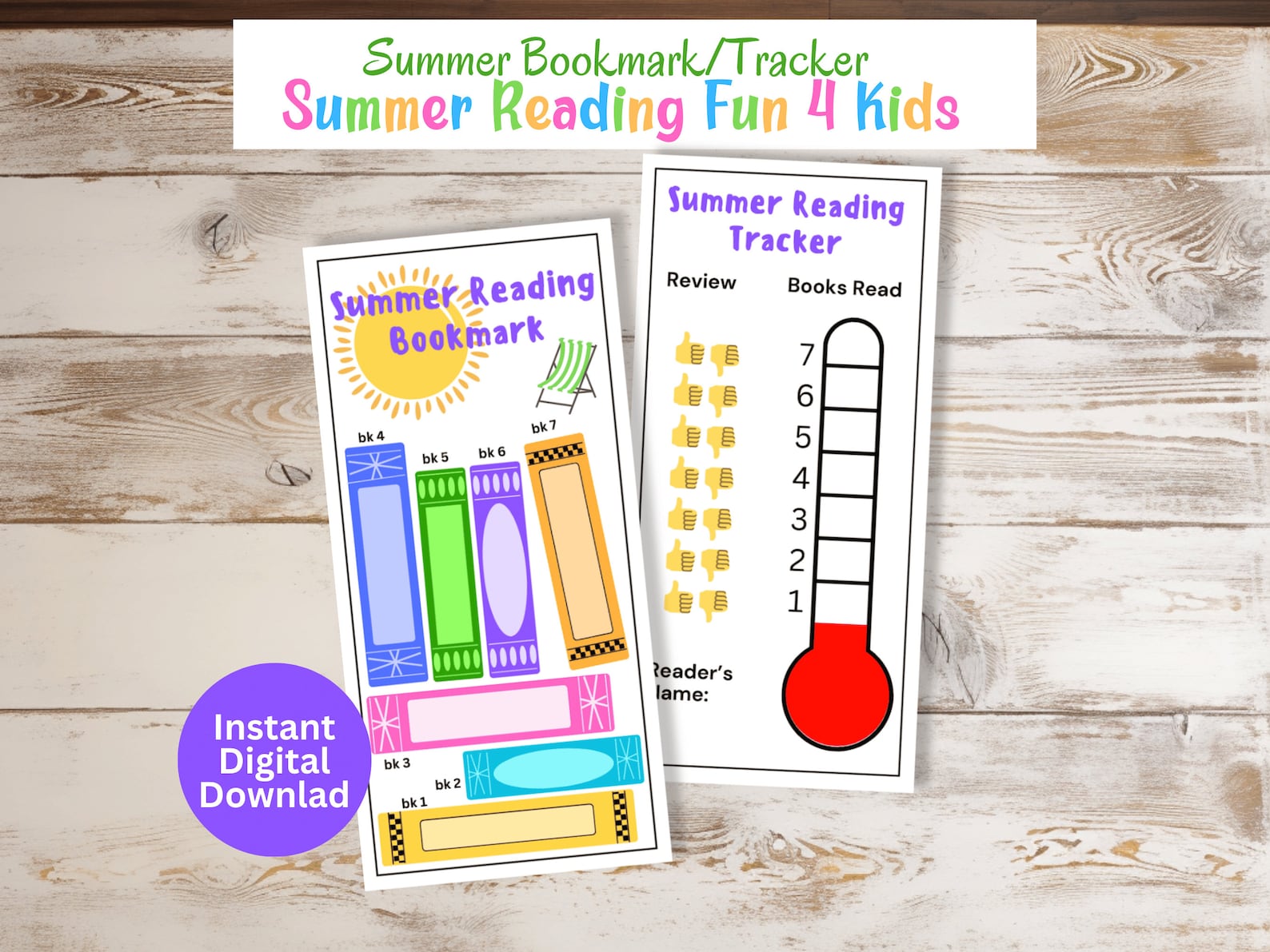 Printable Summer Bookmarks and Progress Tracker Combo for Kids, Summer ...