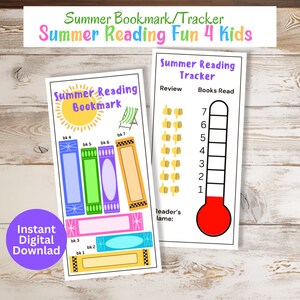 Printable Summer Bookmarks and Progress Tracker Combo for Kids, Summer ...