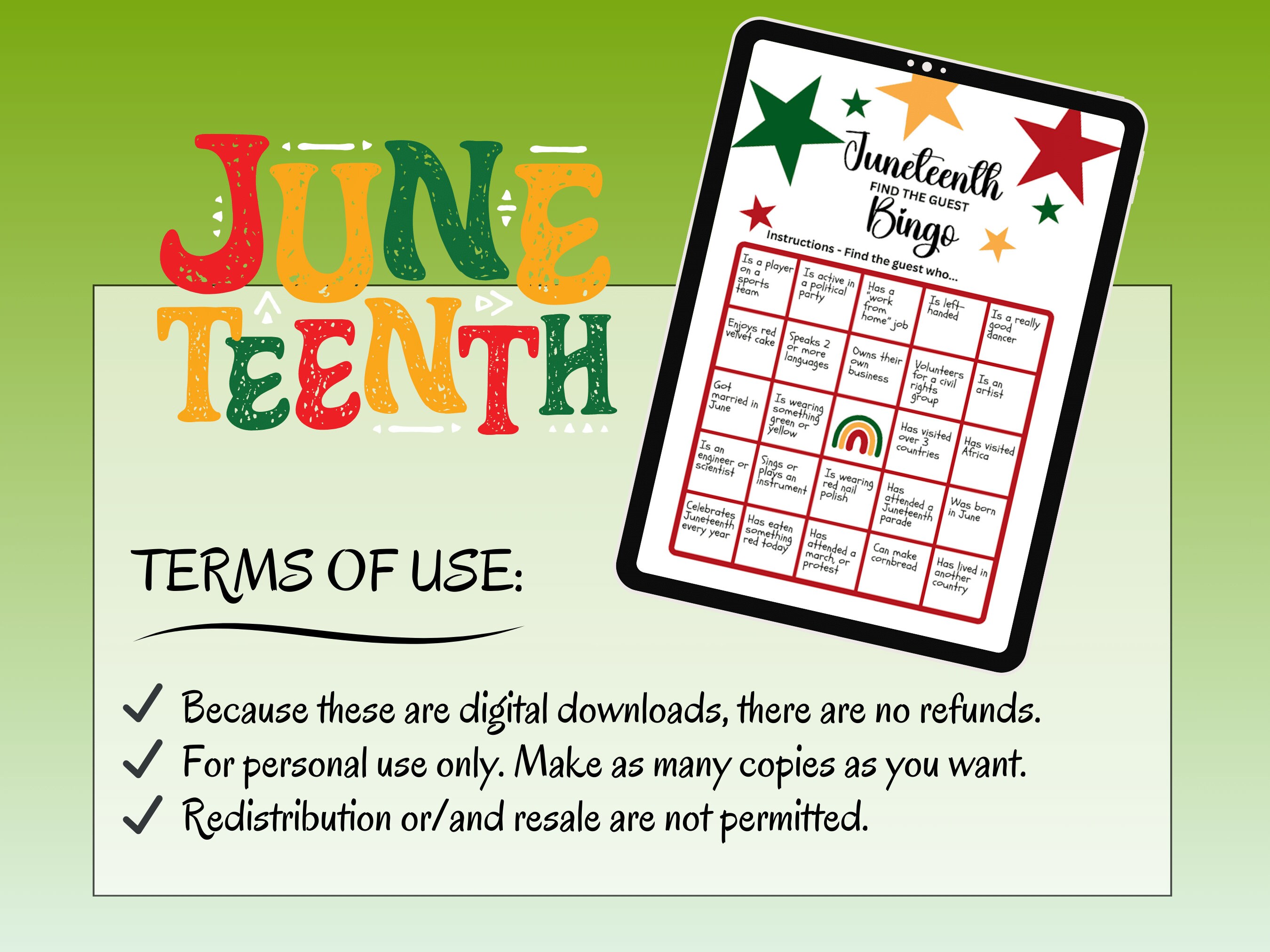 Juneteenth Find the Guest Bingo, Instant Download and Editable Canva ...