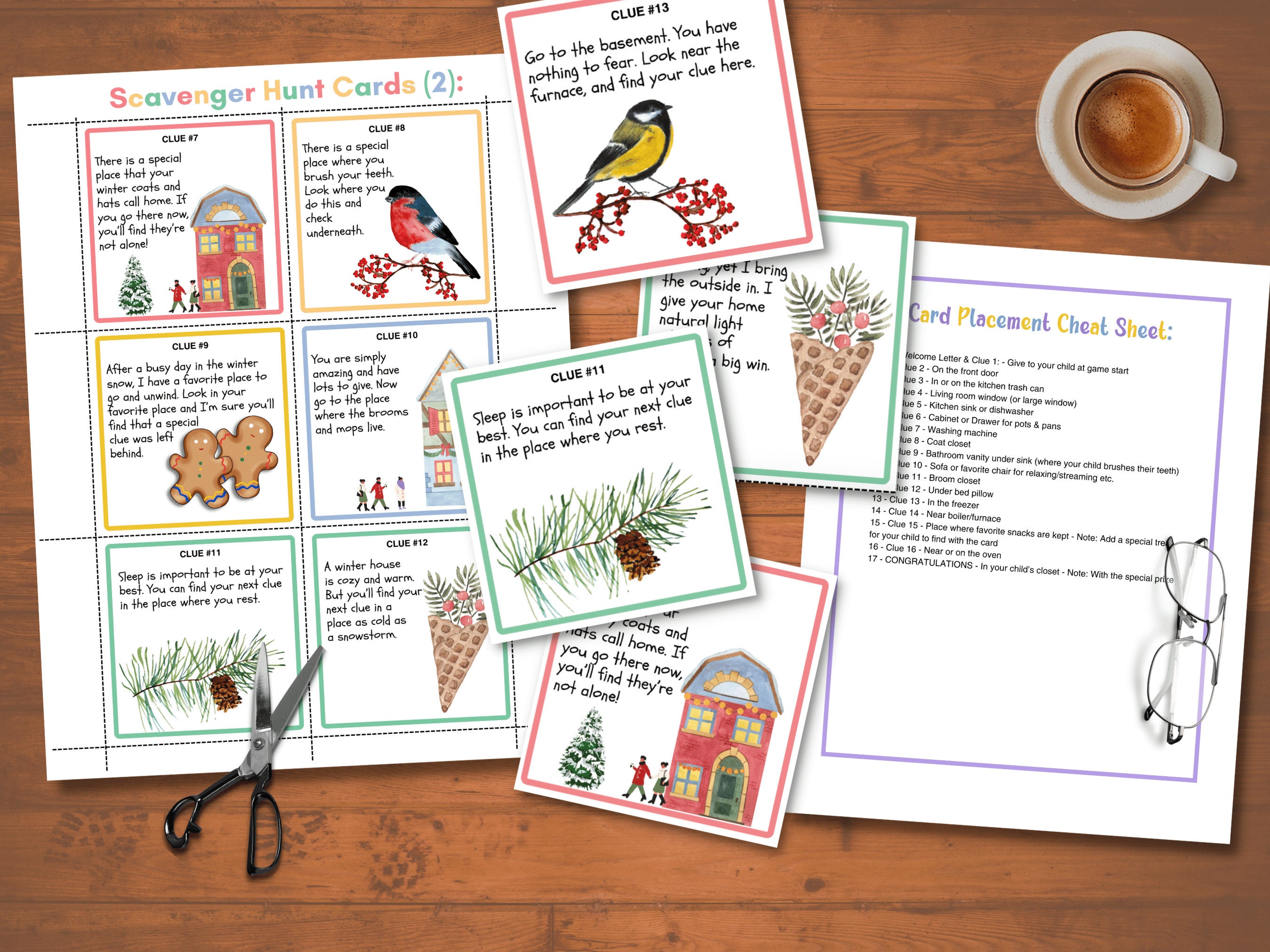 Indoor Winter Scavenger Hunt for Kids | Printable Editable Treasure ...